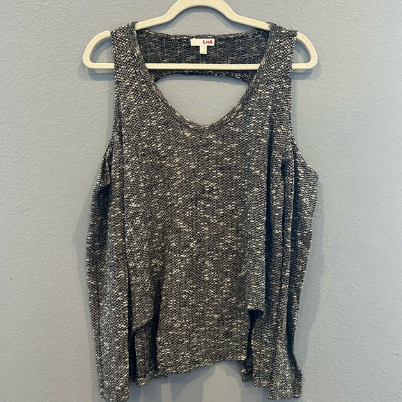 LNA | Sweaters | Lna Black And White Cutout Knit Top | Poshmark